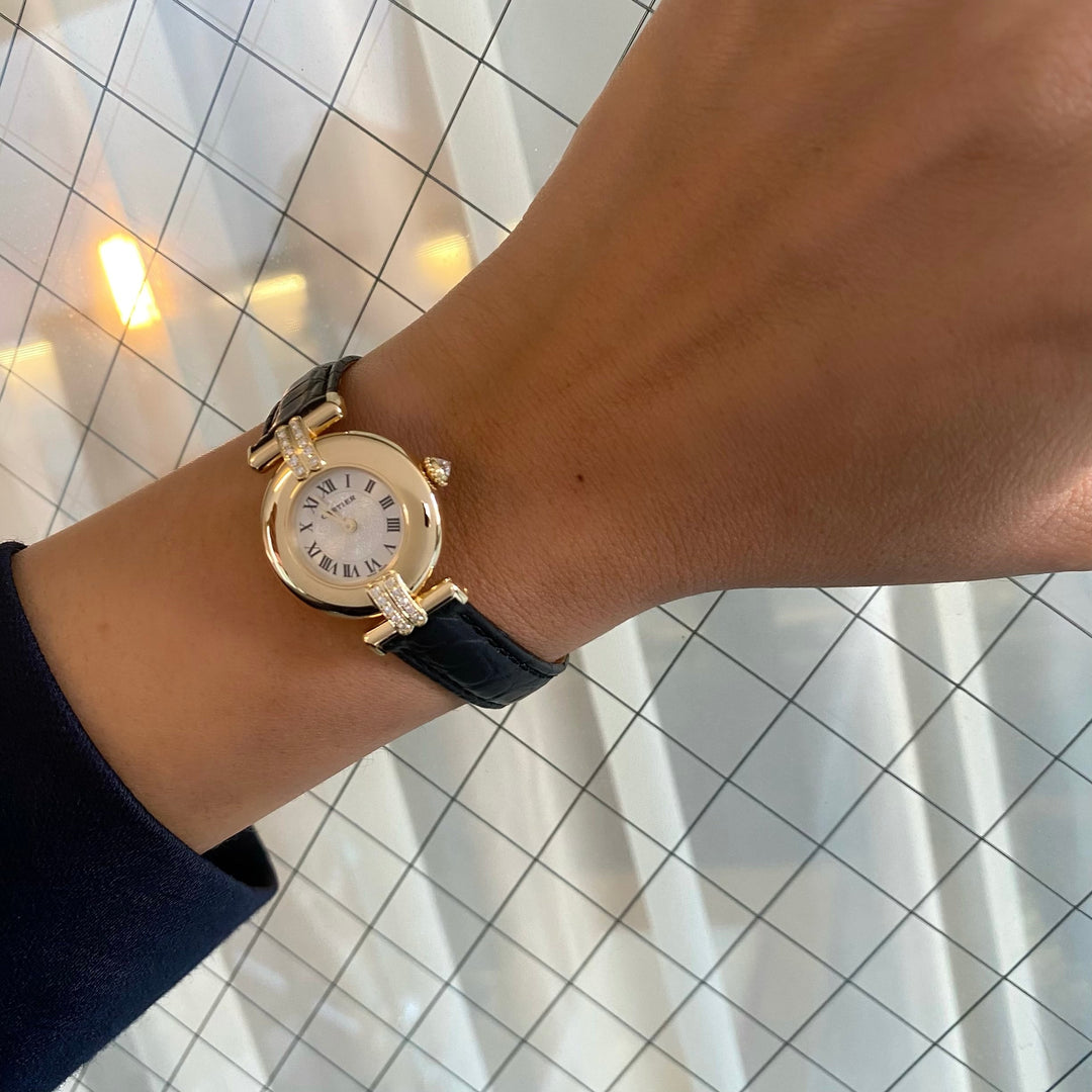 [CARTIER] Coriz 18kyg Flower dial 21pdiamonds with genuine 18 gold D